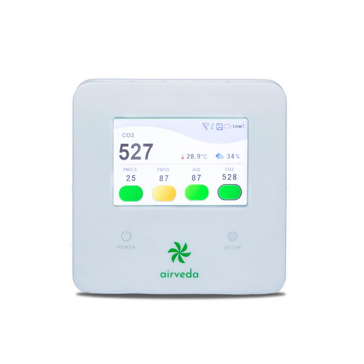Airveda High Accuracy CO2, PM2.5, PM10, Temp, Humidity Smart Laser Air ...